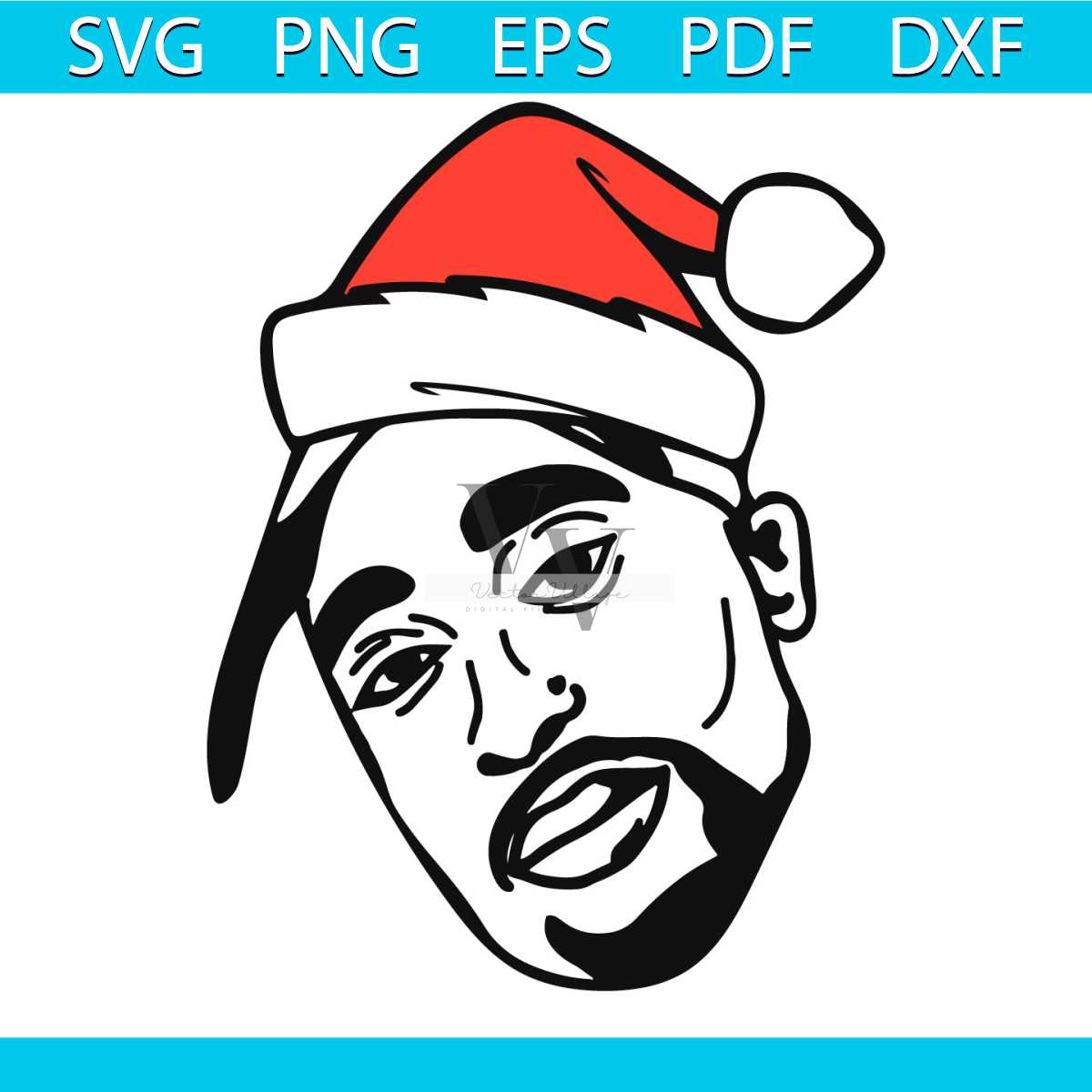 2Pac Svg, Christmas Svg, Tupac Shakur Svg, Santa Hat Christm | Inspire ...