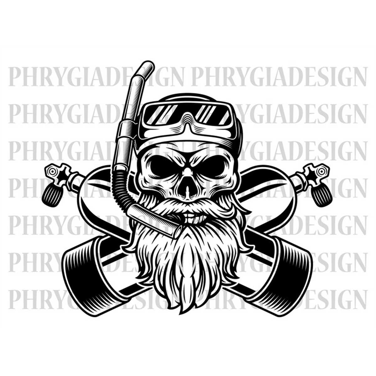 Scuba Diver Skull Svg , Diving Svg , Snorkel Svg , Scuba Div | Inspire ...