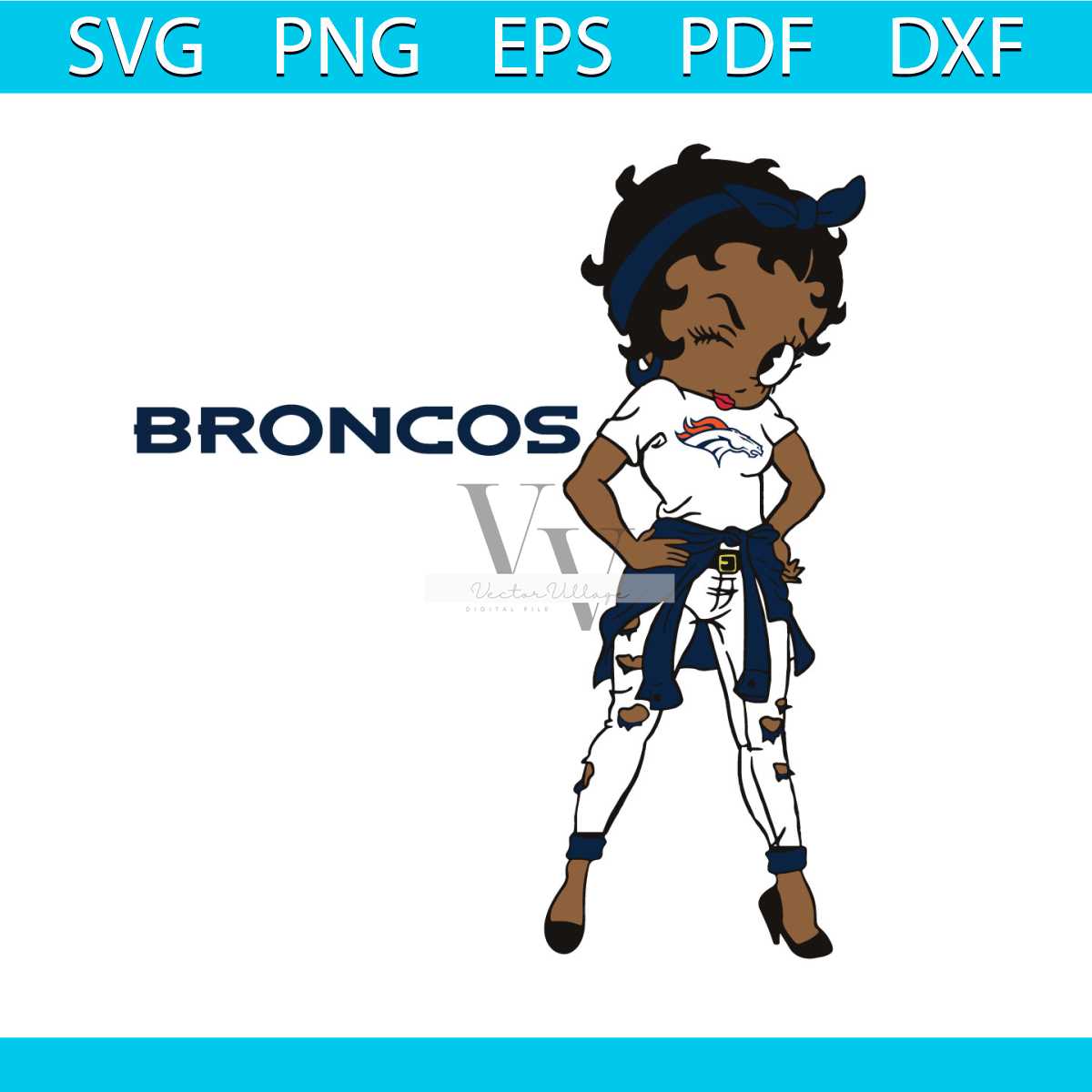 Denver Broncos Betty Boop Girl Svg, Sport Svg, Broncos Girl - Inspire ...