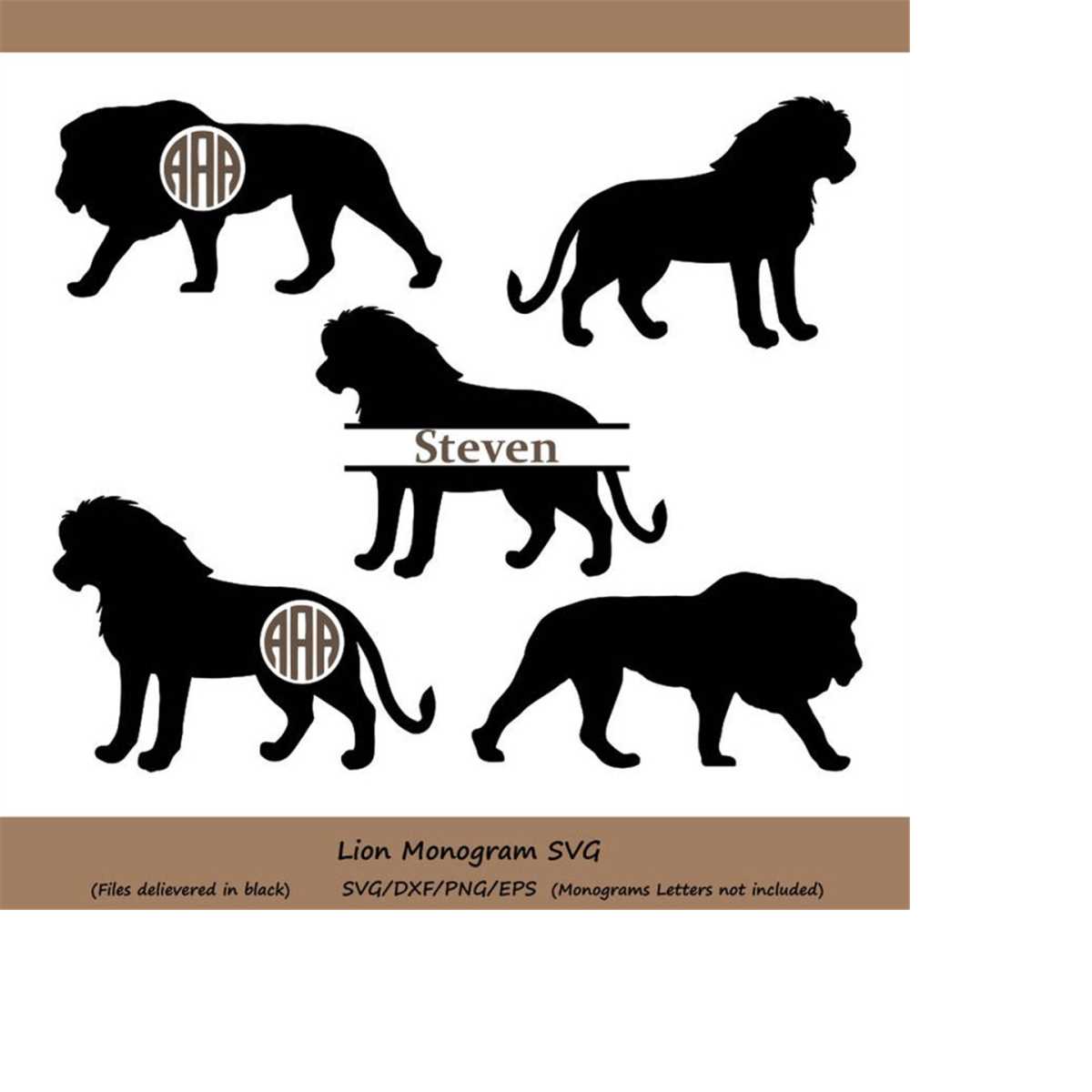 lion SVG, lion monogram svg, lion cut file, animal svg, lion | Inspire ...