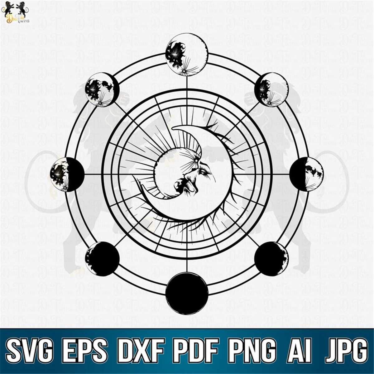 Moon Phase Svg, Celestial Svg, Moon Svg, Moon Phase Clipart - Inspire ...