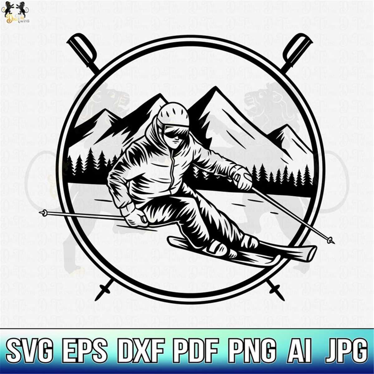 Skiing Svg, Skiing Name Frame Svg, Ski Svg, Ski Name Frame S - Inspire ...