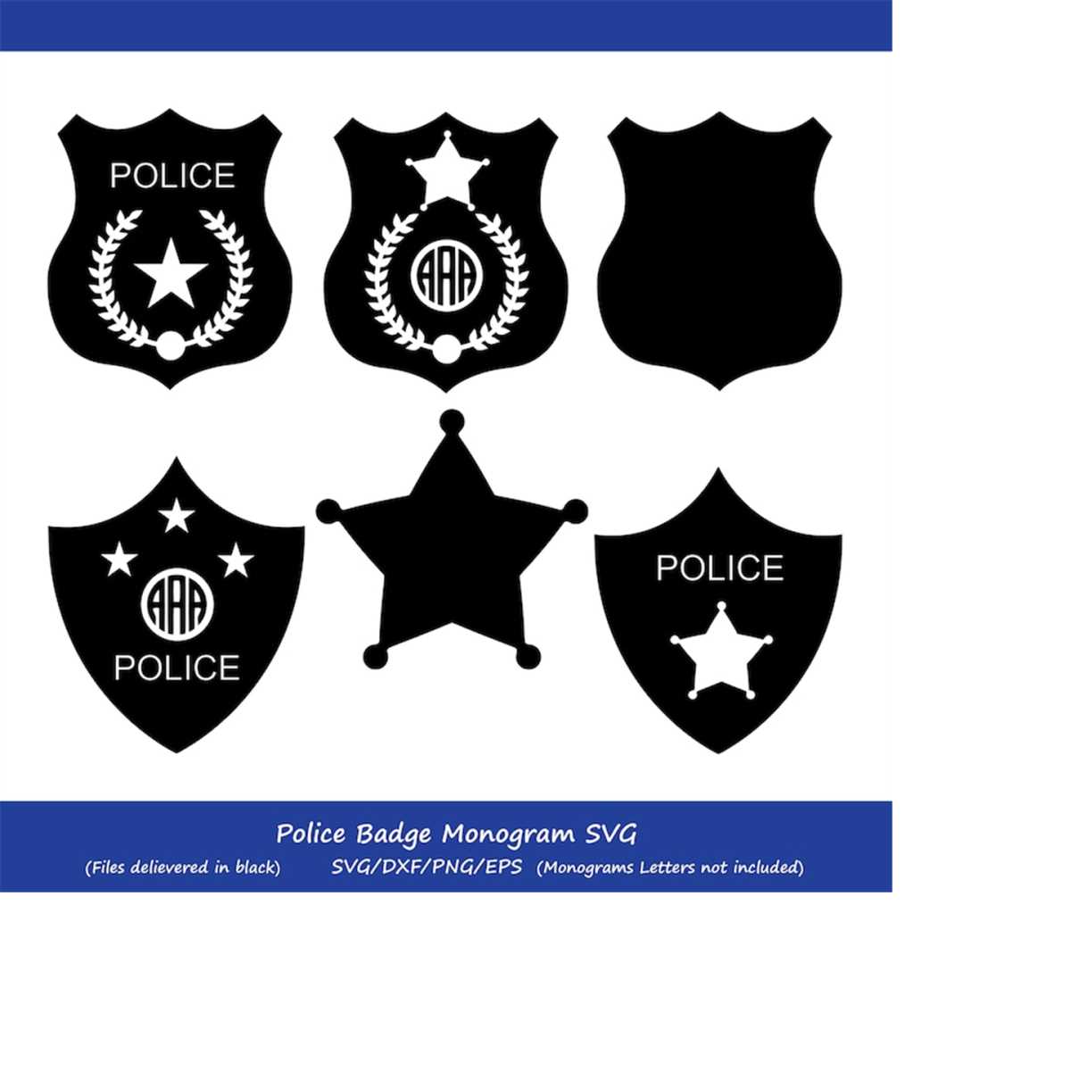 Police Badge SVG, Police SVG, Police Badge Monogram SVG, She | Inspire ...