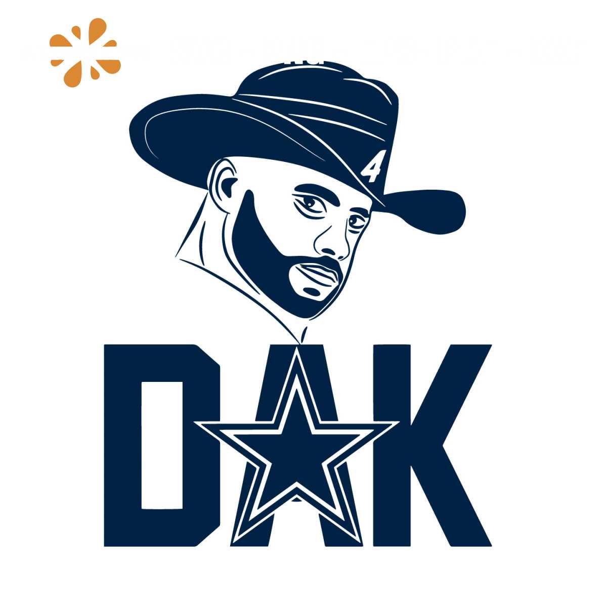Dak Wearing Cowboy Hat Dallas Cowboys Star Svg, Sport Svg, D | Inspire Uplift