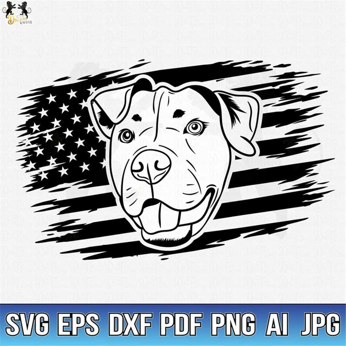 Pitbull With Flag Svg, American Pit Bull Svg, Pitbull Clipar | Inspire ...