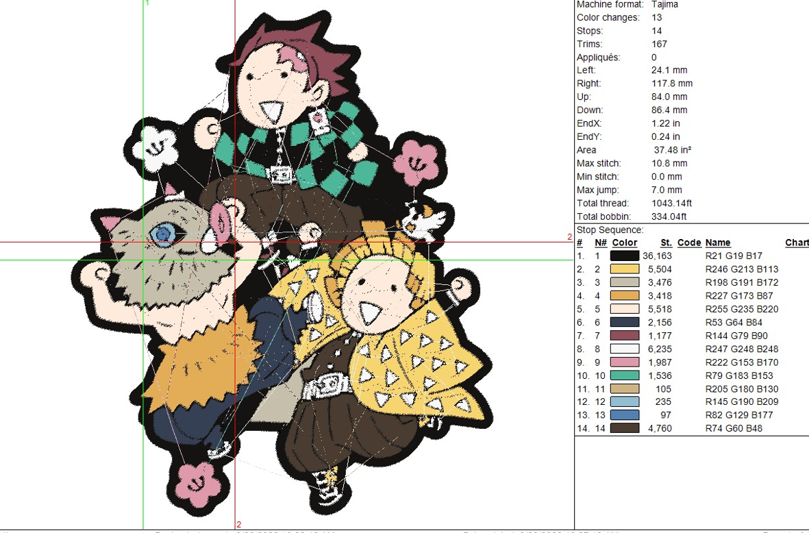 zenitsu Inosuke Tanjiro /Kimetsu no yaiba Anime Design Patt | Inspire ...