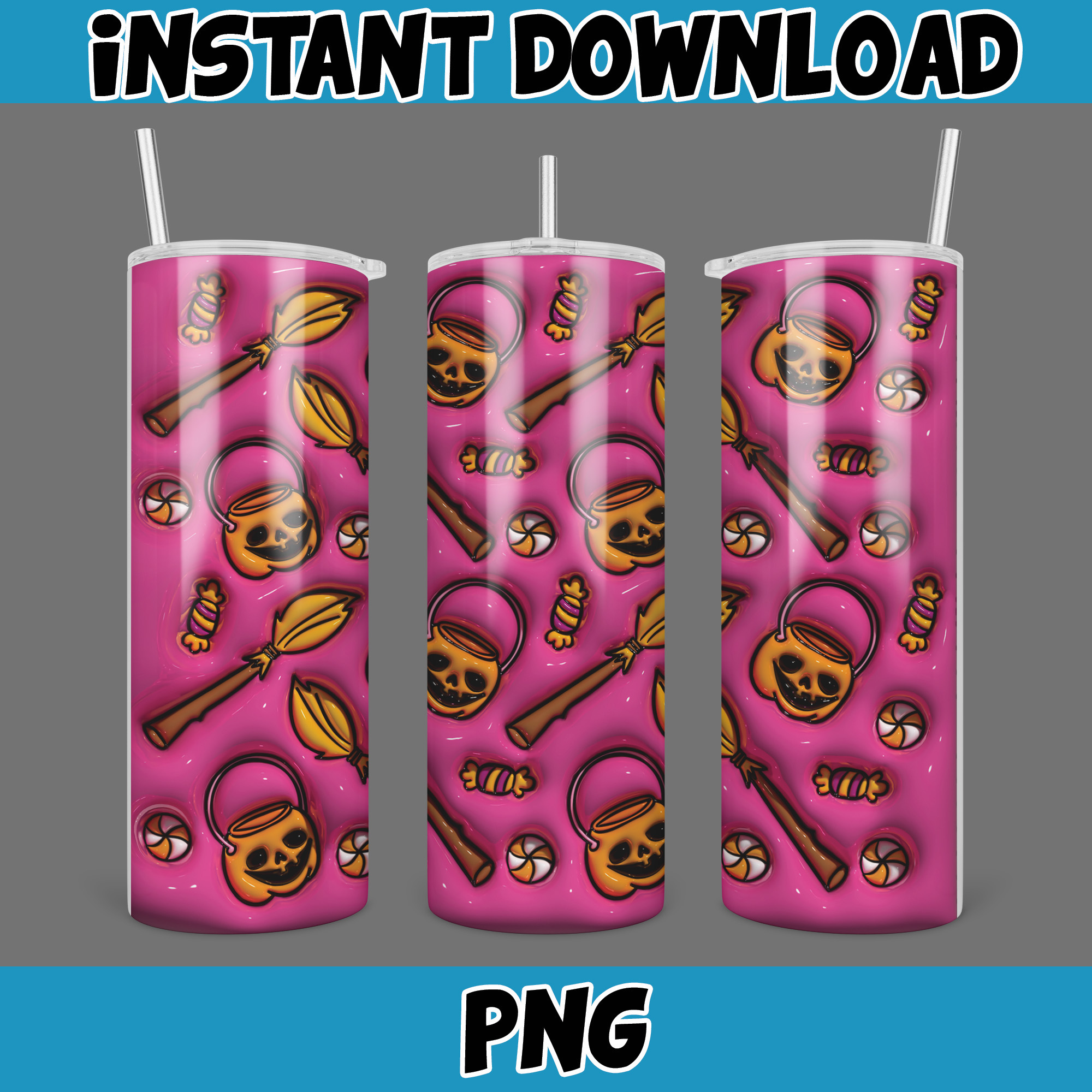 3D Inflated Sublimation Tumbler Design Download PNG, 20 Oz D - Inspire ...