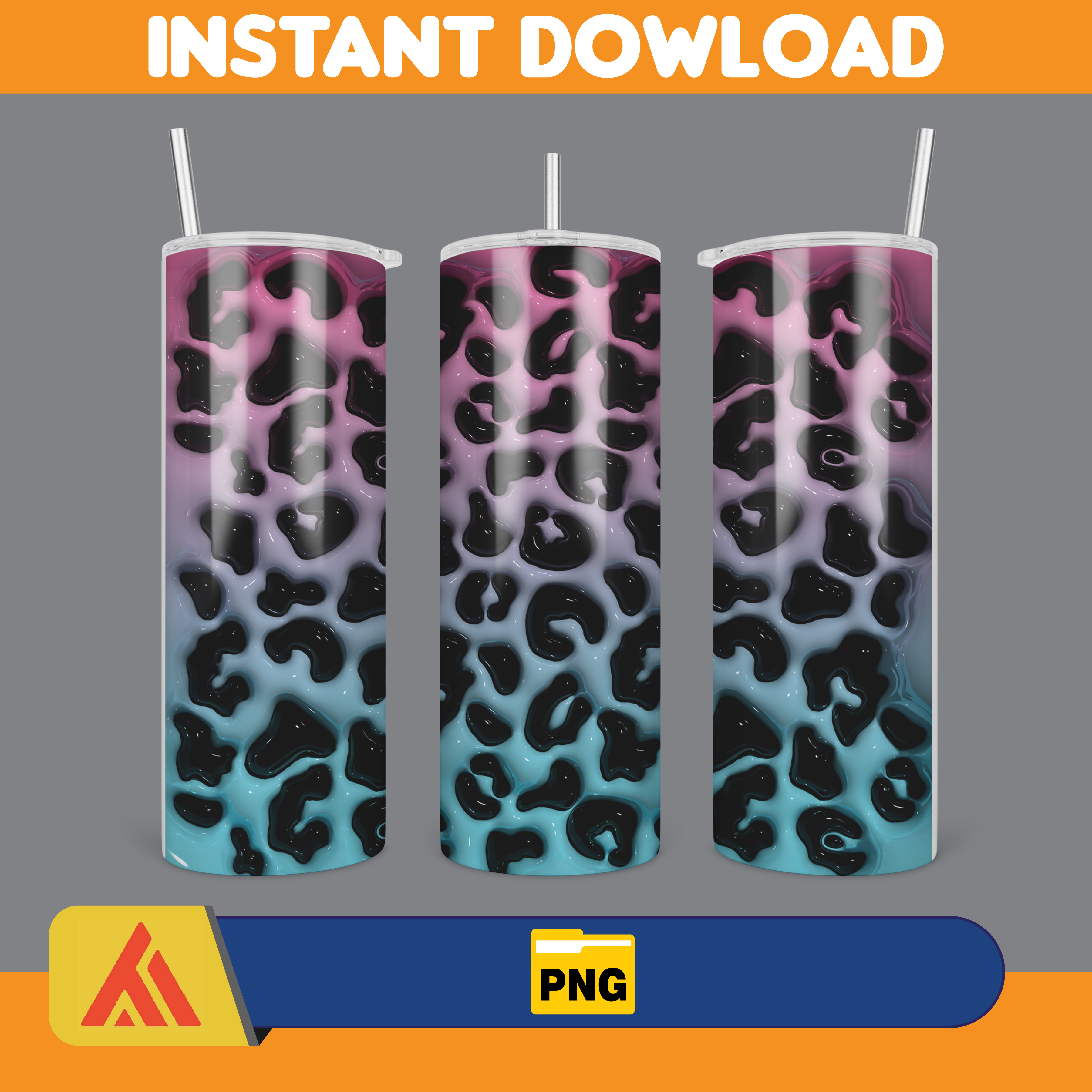 3D Inflated Sublimation Tumbler Design Download PNG, 20 Oz D | Inspire ...