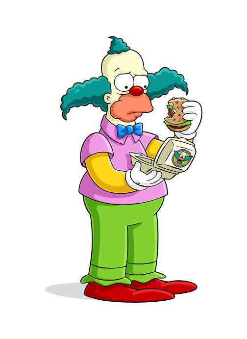 The Simpsons. Krusty The Clown SVG, PNG, JPG files. Digital | Inspire ...