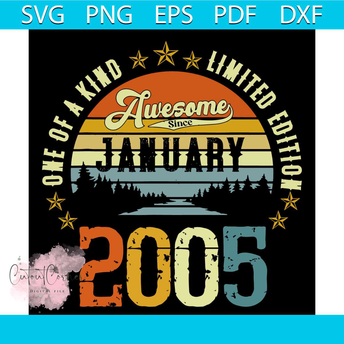 Awsome January 2005 Svg, Birthday Svg, 2005 Svg, January Svg | Inspire ...