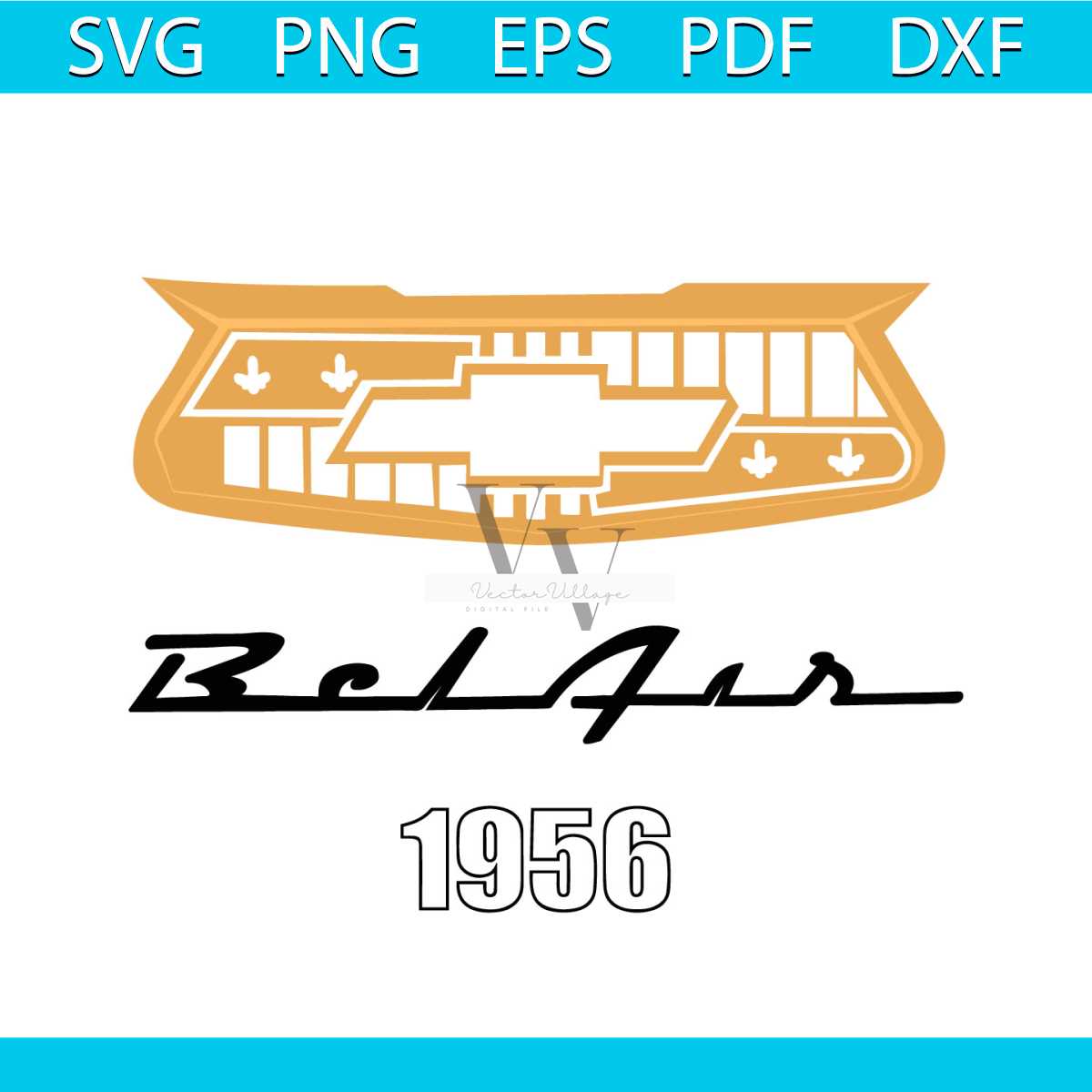 1956 Chevy Bel Air Logo Svg, Trending Svg, Old Chevy Logo Sv | Inspire ...