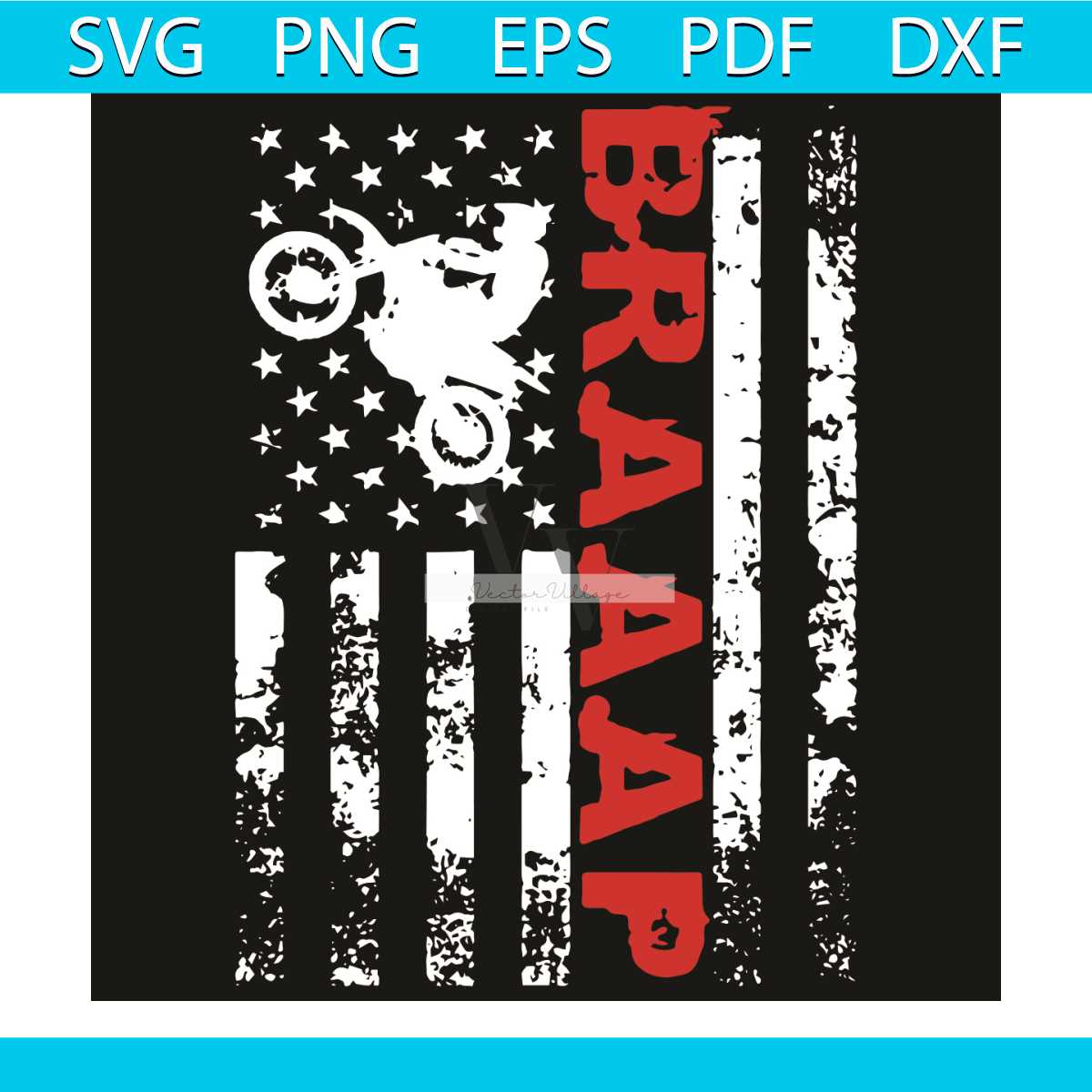 Braaap Vintage USA American Flag Dirt Bike Svg, Trending Svg | Inspire ...