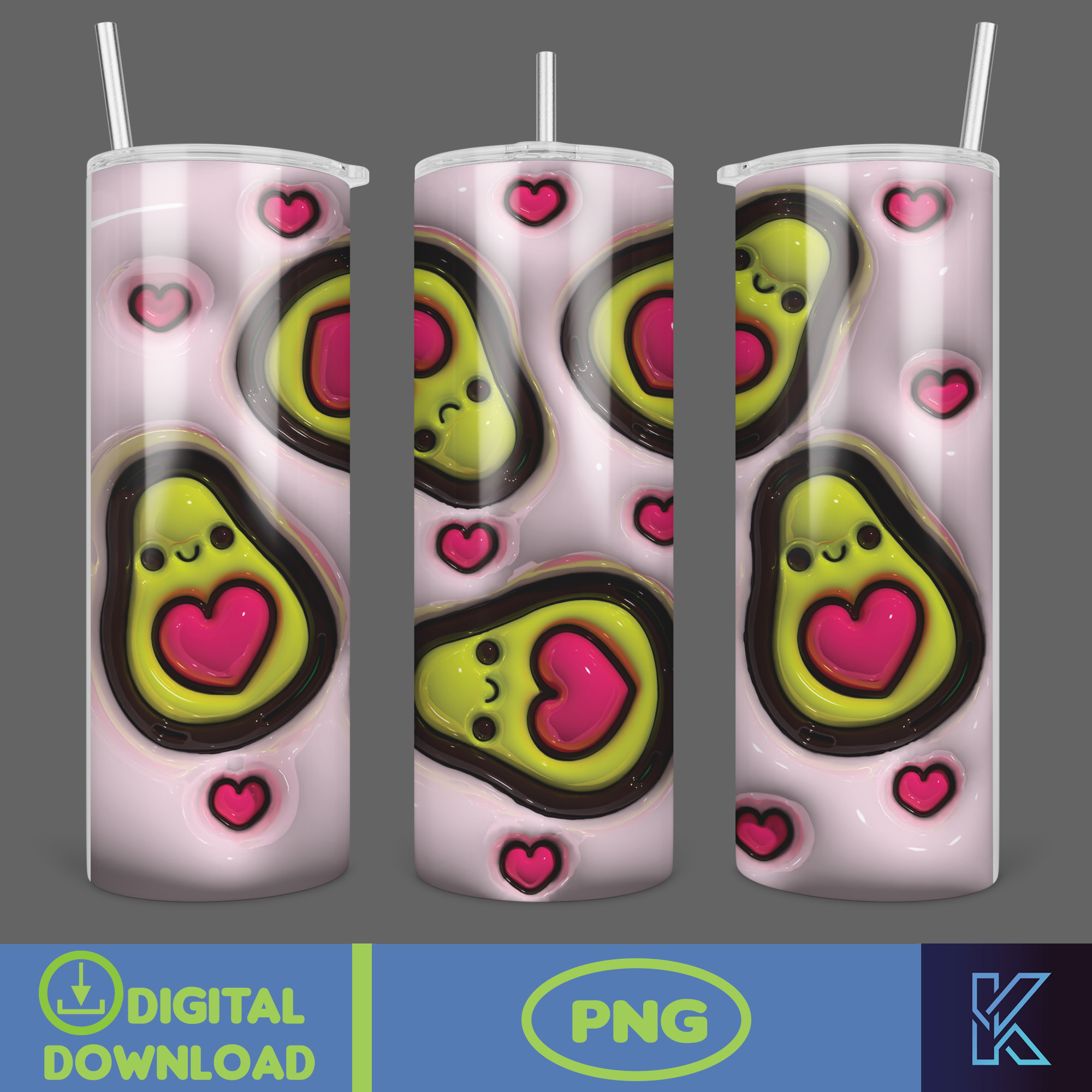 3D Inflated Sublimation Tumbler Design Download PNG, 20 Oz D | Inspire ...