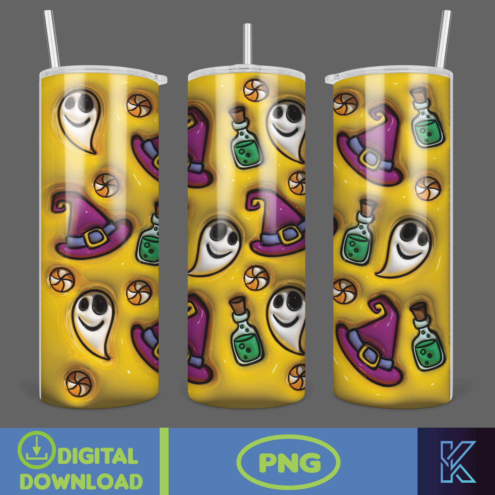 3D Inflated Sublimation Tumbler Design Download PNG, 20 Oz D | Inspire ...