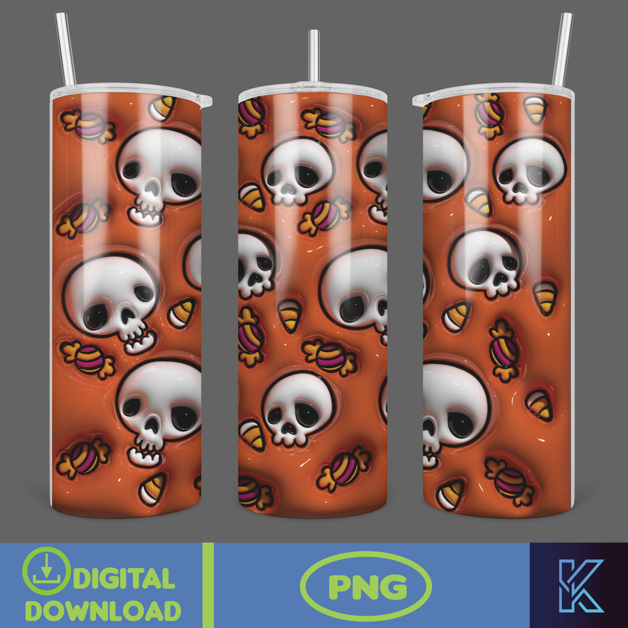 3D Inflated Sublimation Tumbler Design Download PNG, 20 Oz D | Inspire ...