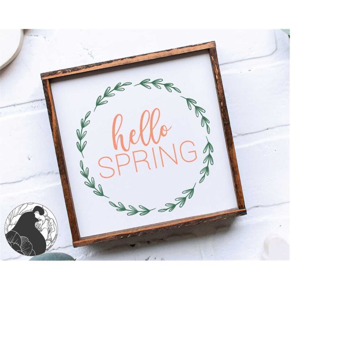 Hello Spring Wreath SVG, Spring Wreath Cut File, Easter svg, - Inspire ...