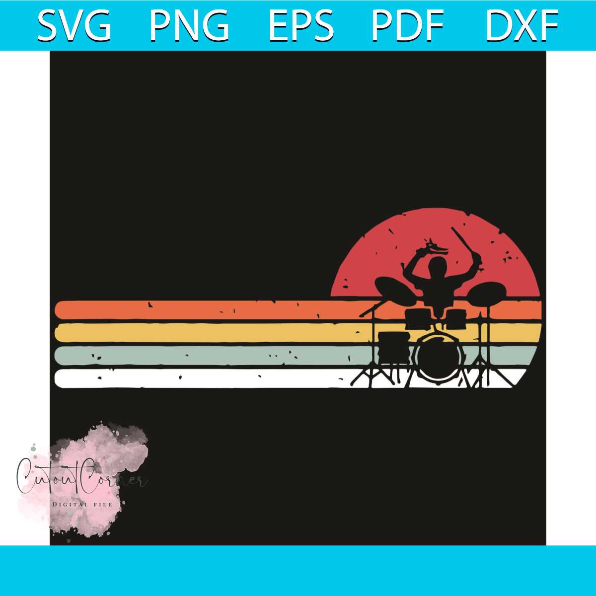 Retro Style Drum Player Svg, Trending Svg, Drummer Svg, Retr | Inspire ...