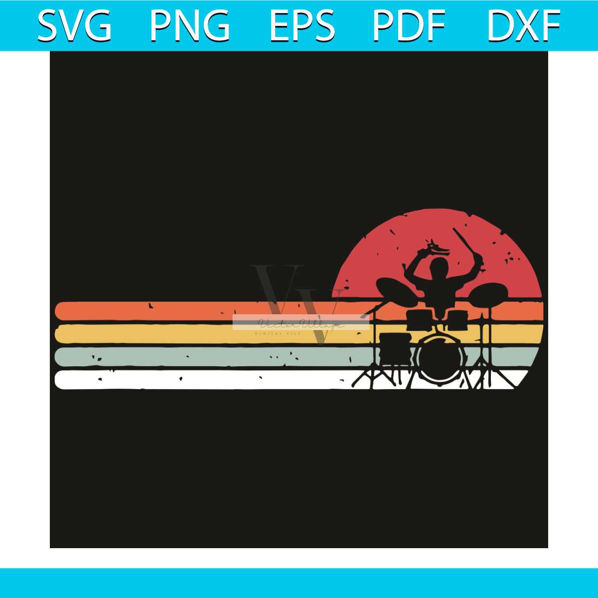 Retro Style Drum Player Svg, Trending Svg, Drummer Svg, Retr | Inspire ...