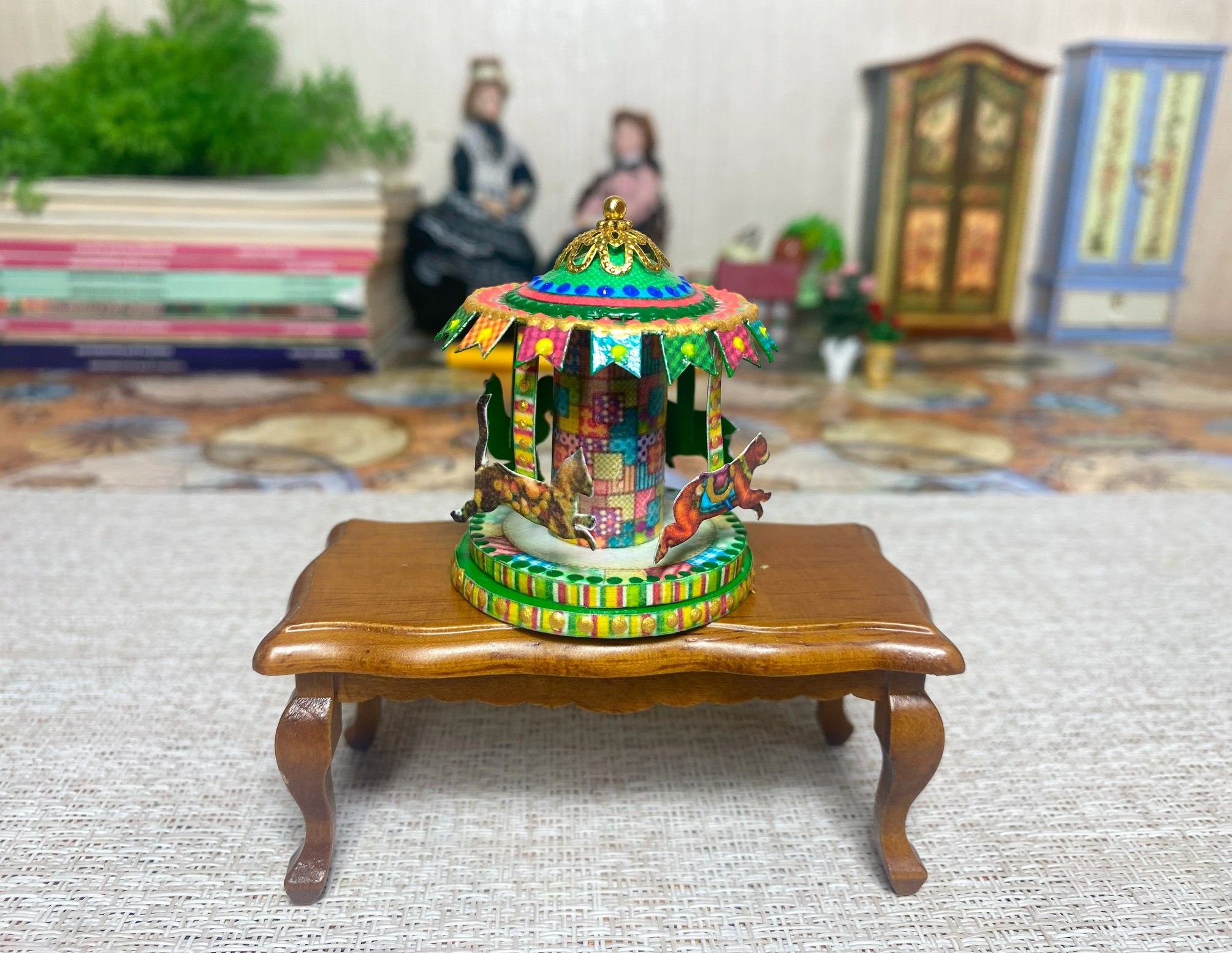 Puppet carousel. Miniature. Dollhouse miniature.1:12. - Inspire Uplift