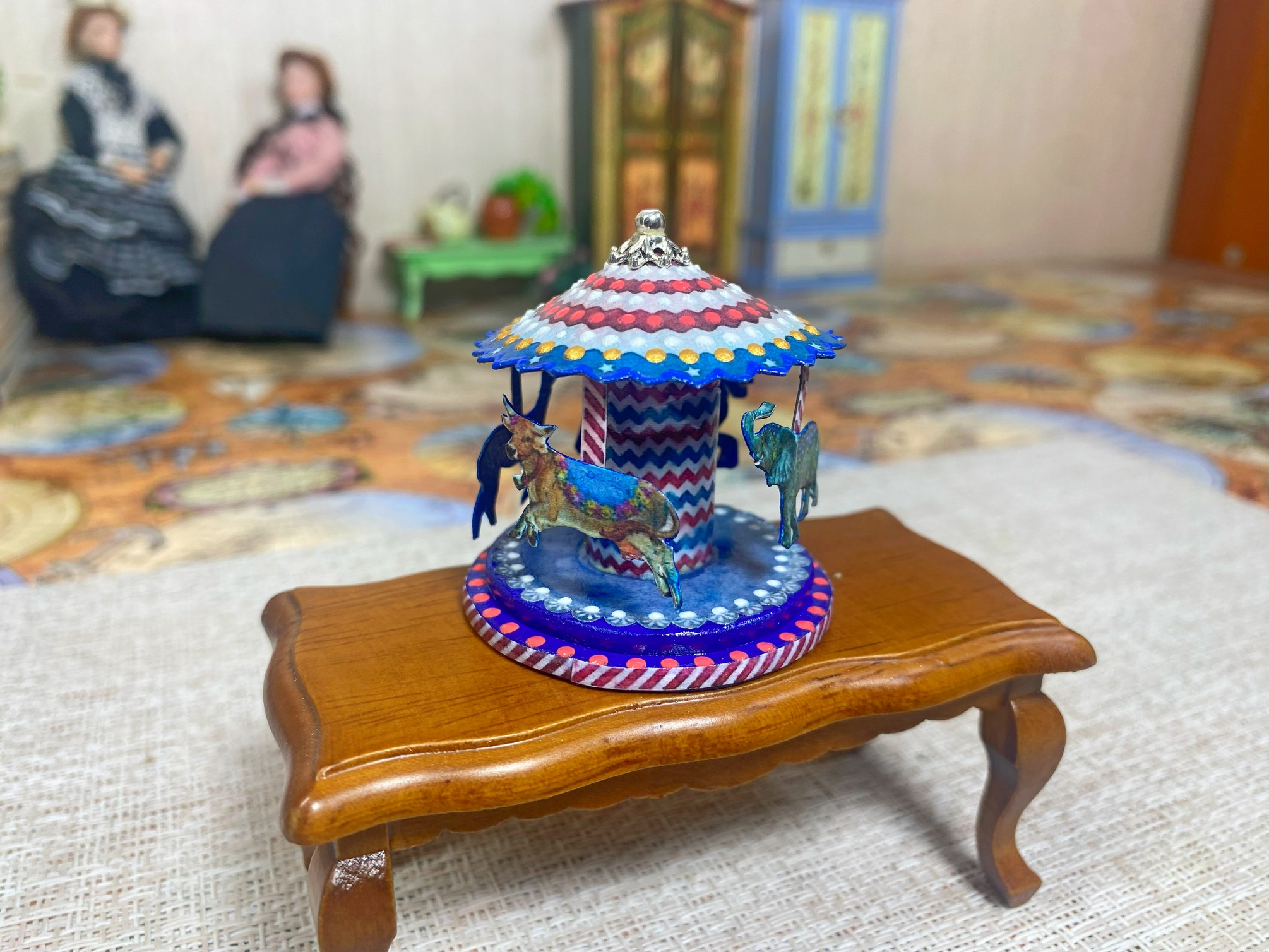 Puppet carousel. Miniature. Dollhouse miniature.1:12. | Inspire Uplift