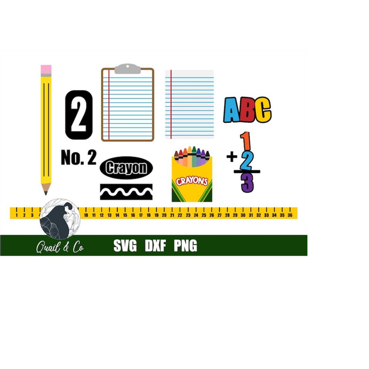 School supplies SVG Bundle, Teacher Clipart, Educational Cut | Inspire ...