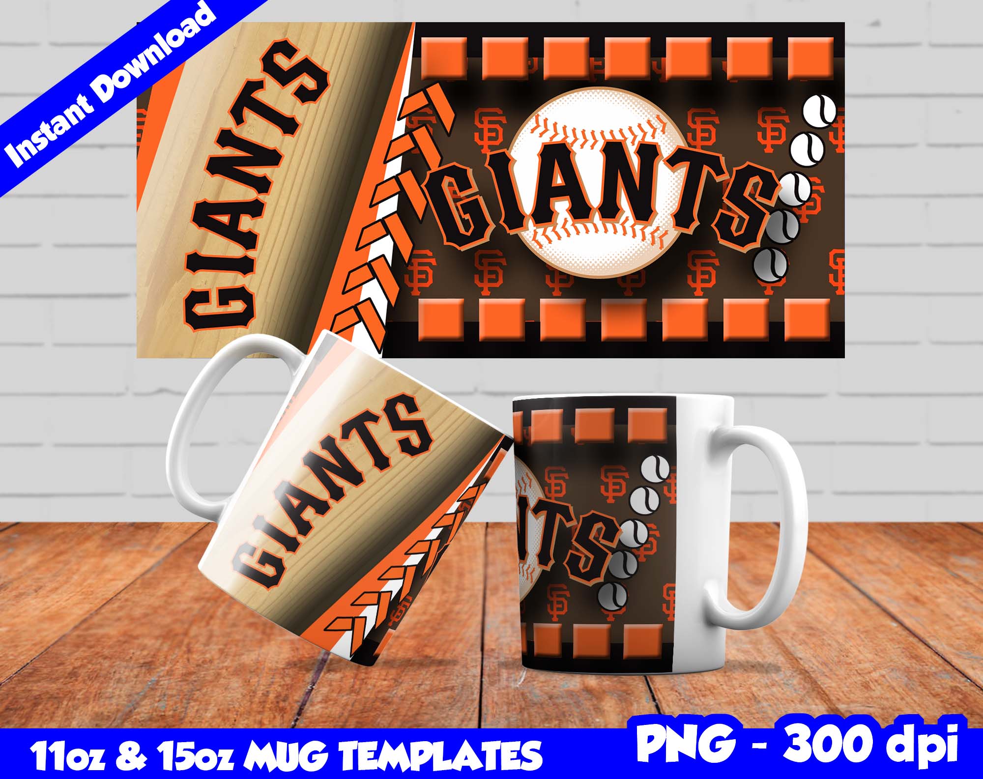 Giants Mug Design Png, Sublimate Mug Template, Giants Svg | Inspire Uplift
