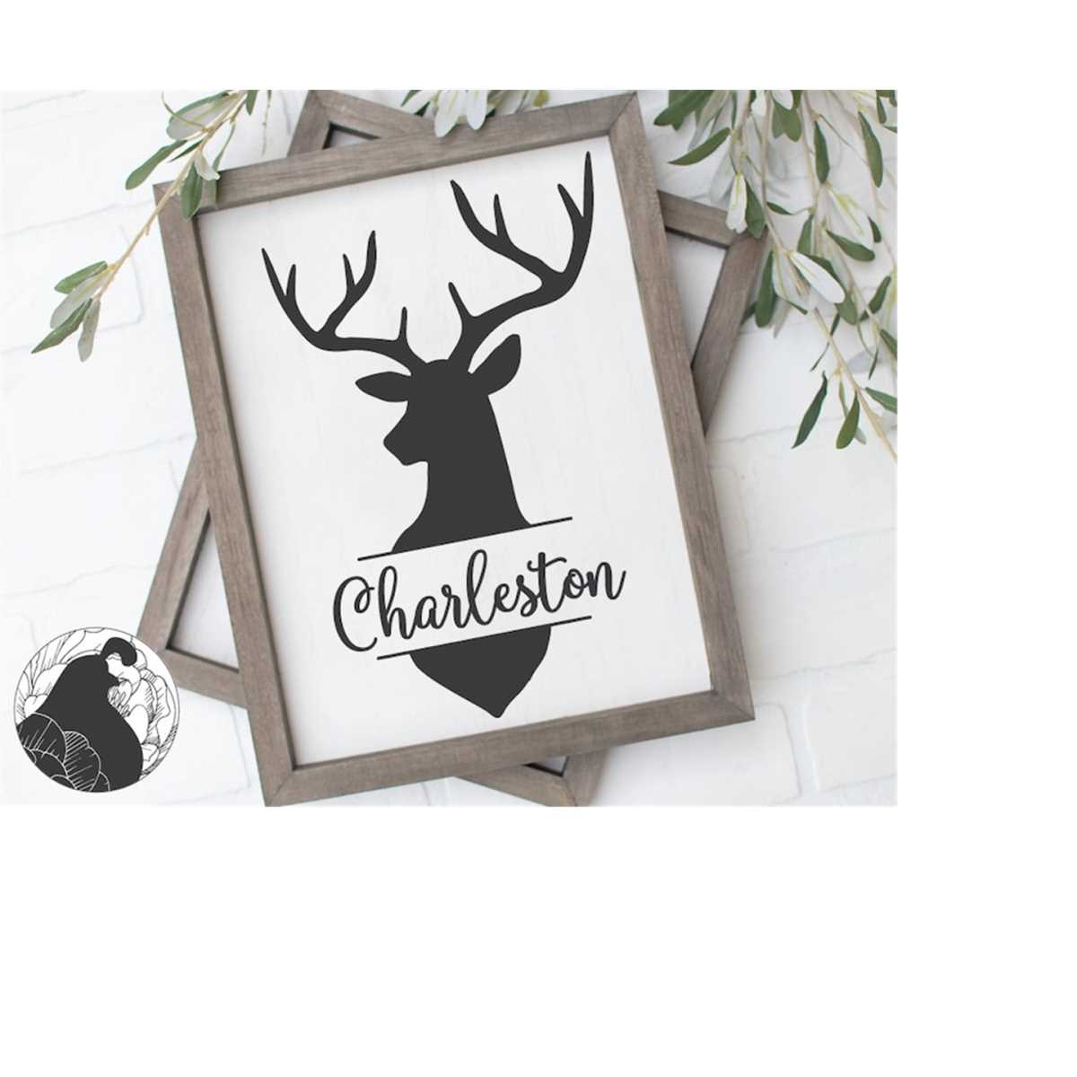 Family Name Sign with Deer Head svg, Deer Head svg, Last Nam | Inspire ...