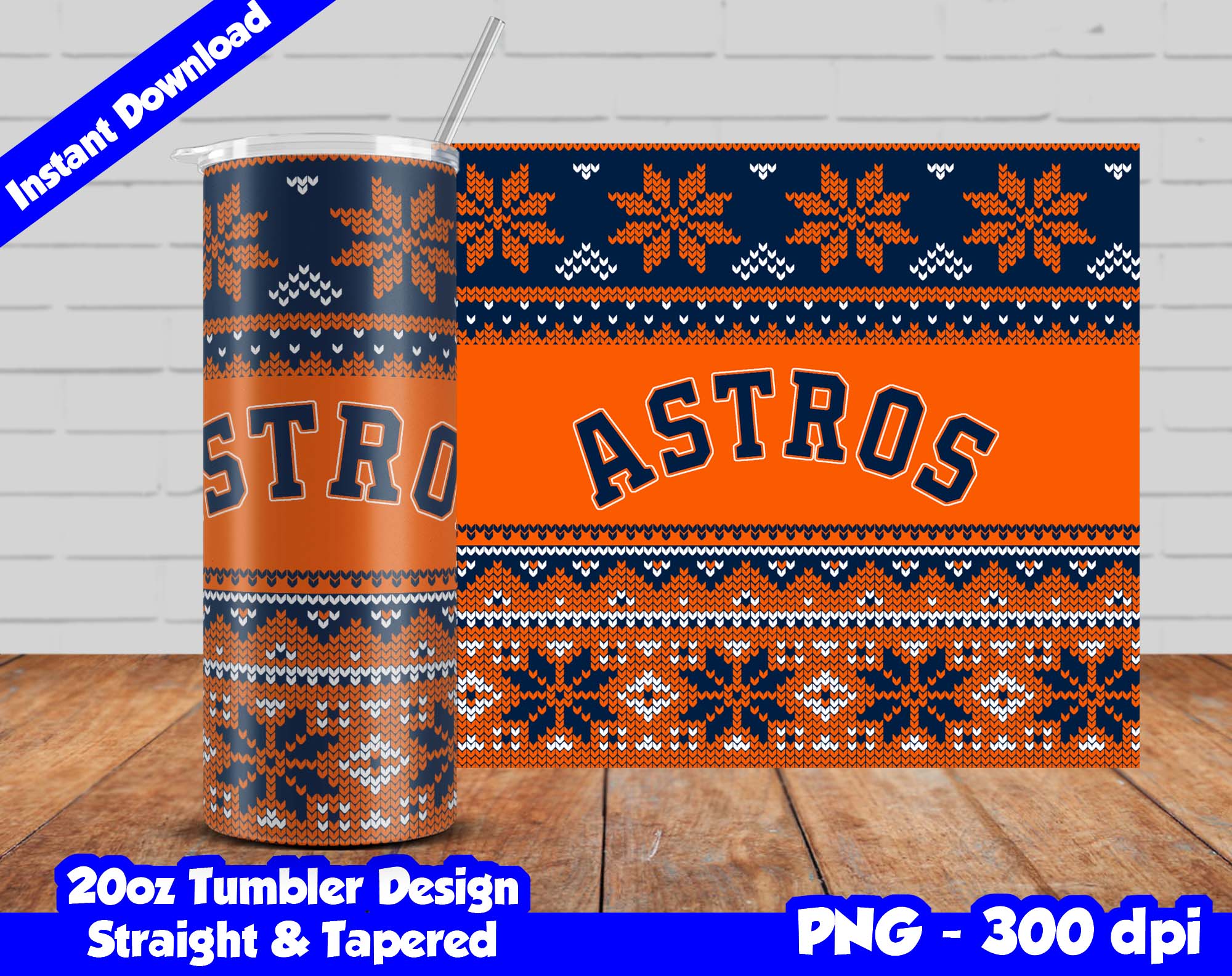 Astros Tumbler Design PNG, 20oz Skinny Tumbler Sublimation | Inspire Uplift