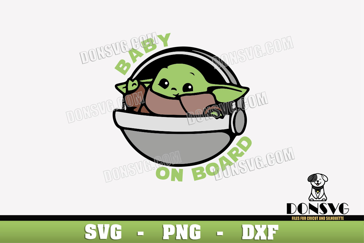 Baby Yoda on Board svg files Cricut Silhouette Grogu Floatin | Inspire ...