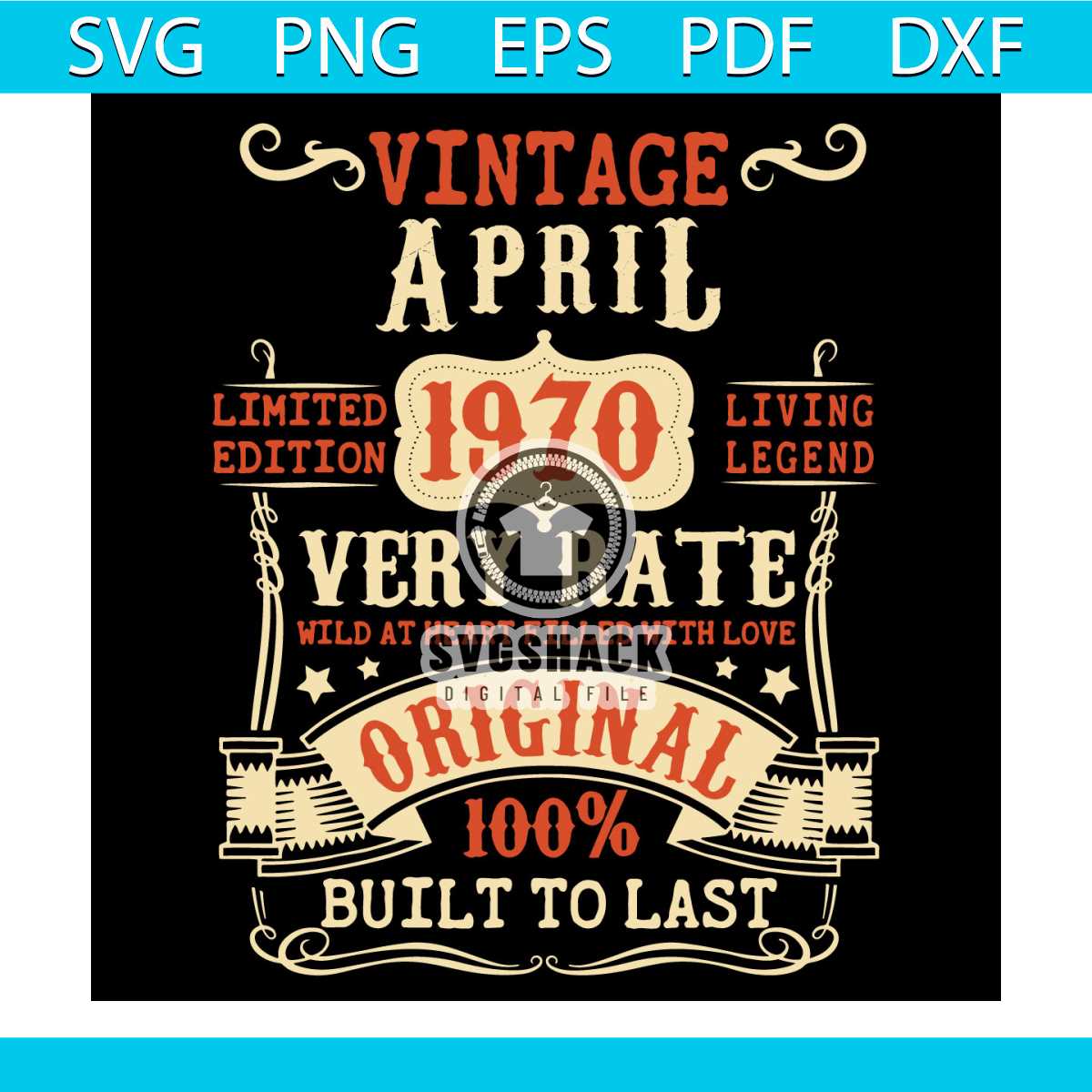 Vintage April 1970 52th Birthday Svg, Birthday Svg, April Sv | Inspire ...