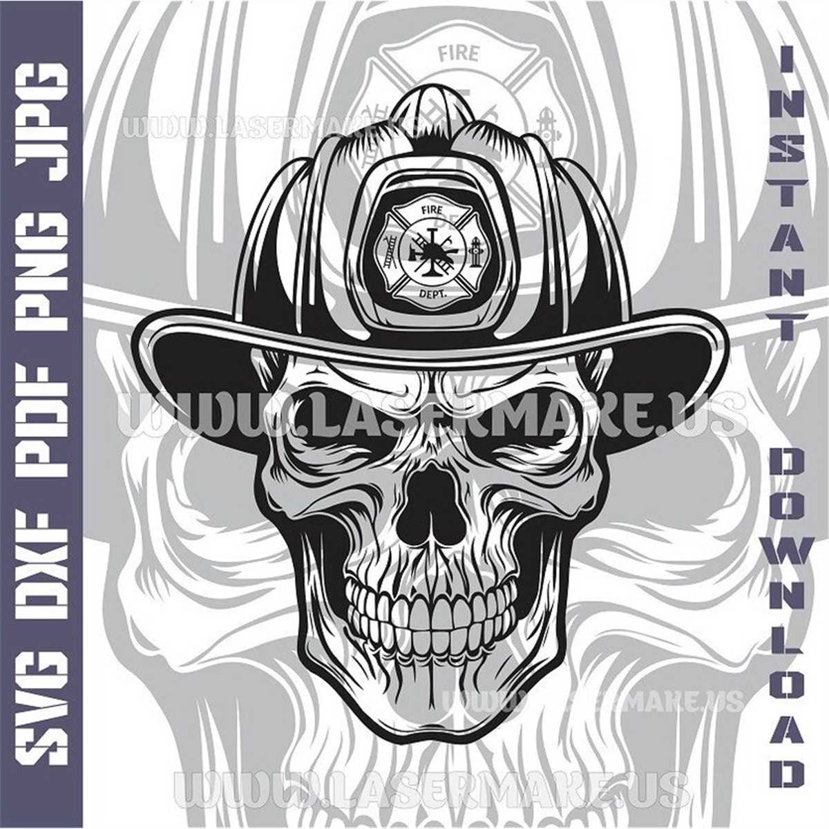 Firefighter skull SVG file | cut file for cricut | printable | Inspire ...