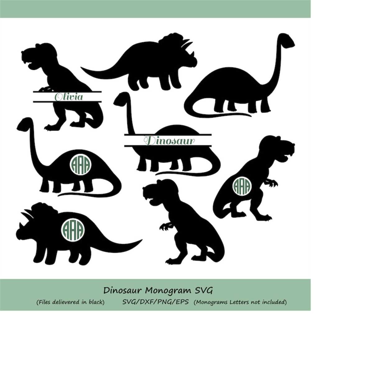 Dinosaur SVG, Animals SVG, Dinosaur Silhouette, monogram svg | Inspire ...