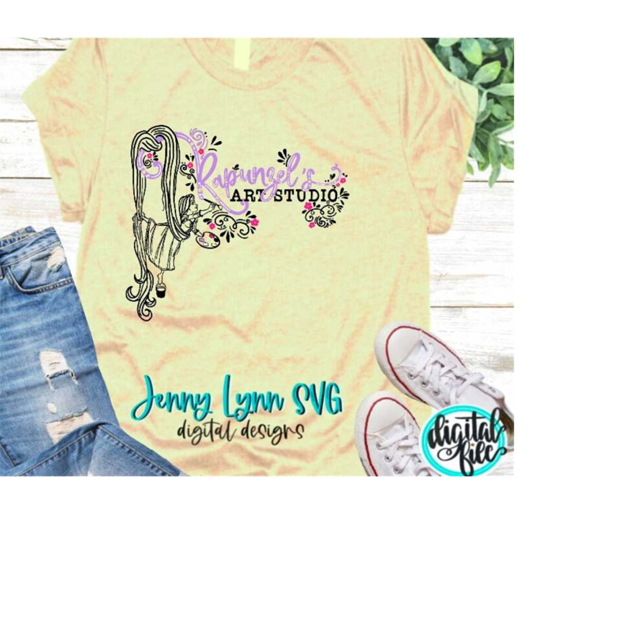 Rapunzel s Art Studio SVG TANGLED Digital File Cut File Silh | Inspire ...