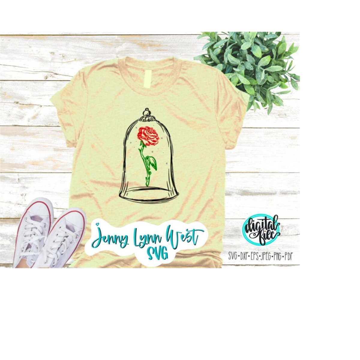 Beauty and the Beast Rose SVG Enchanted Rose SVG Sublimation | Inspire ...