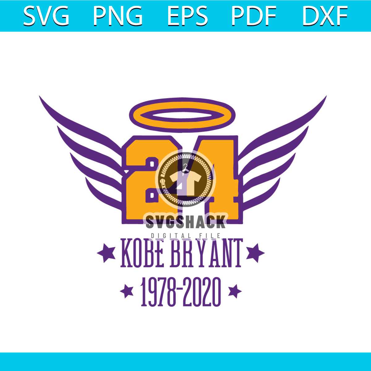 Kobe Bryant SVG, 24 Legend Rest In Peace, Memorial Angel Win | Inspire ...