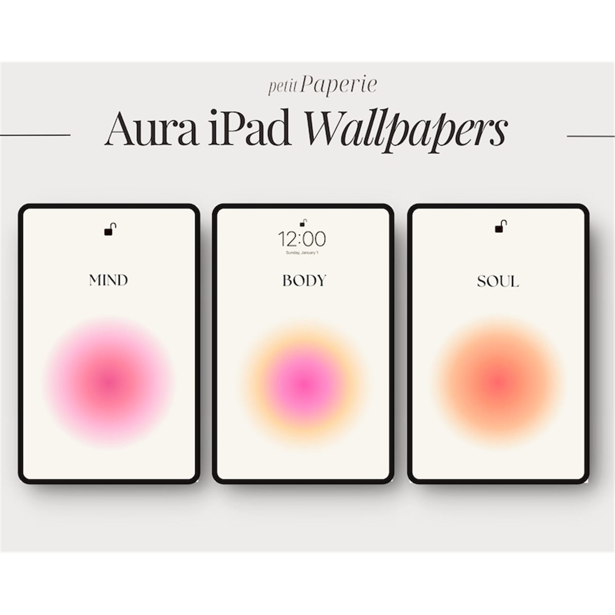 Positive Aura iPad wallpapers Background Set of 6 | Colorful | Inspire ...