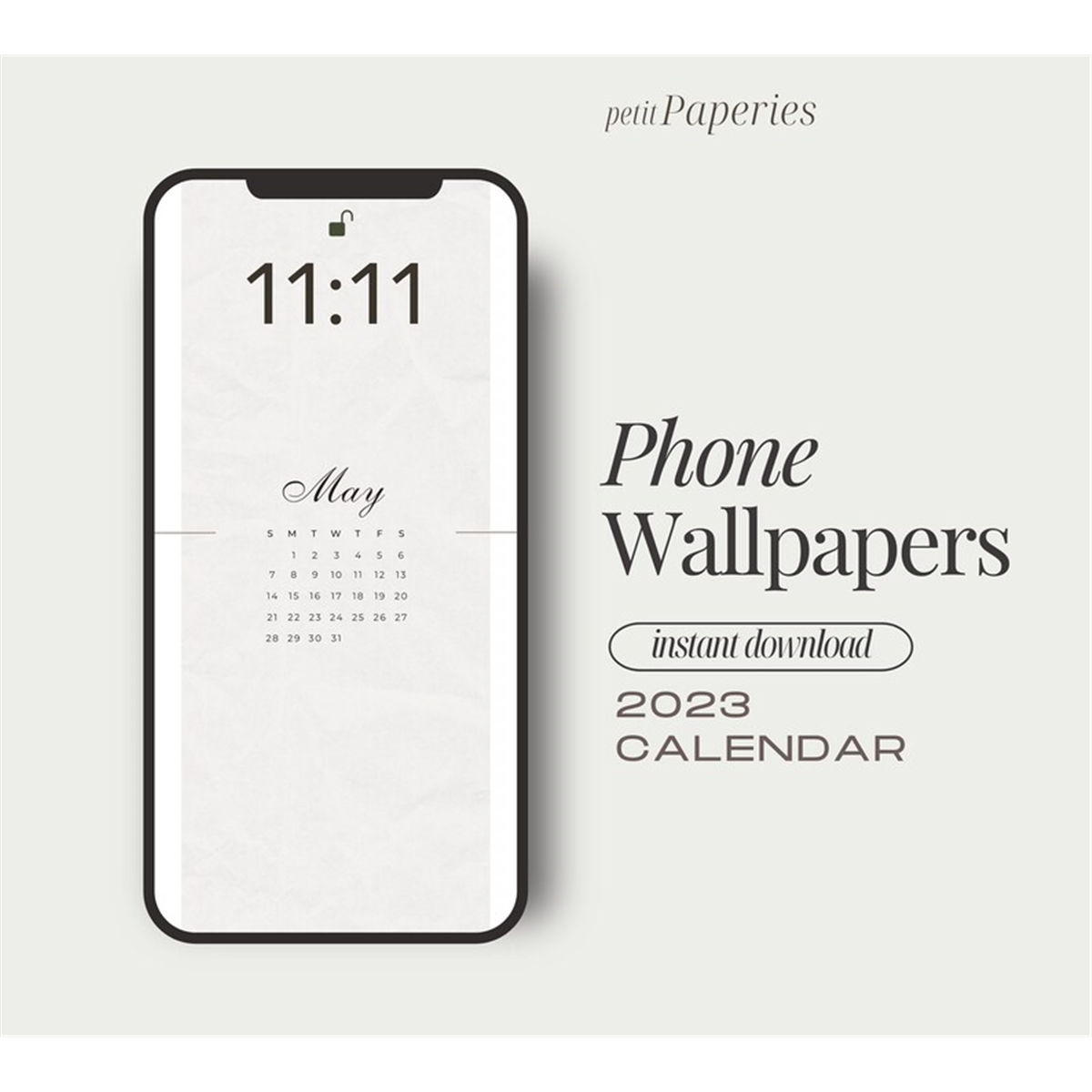 Minimal Aesthetic Phone Wallpaper Monthly 2023 Calendar Mode | Inspire ...