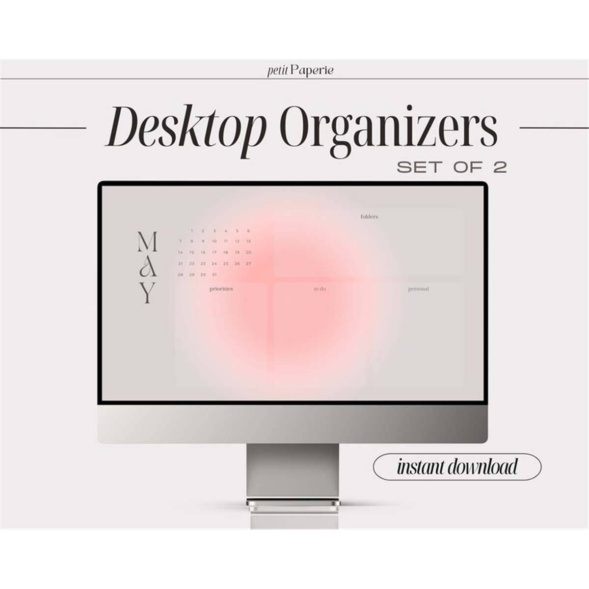 Desktop Organizer Wallpaper with 2023 monthly calendar SET O | Inspire ...