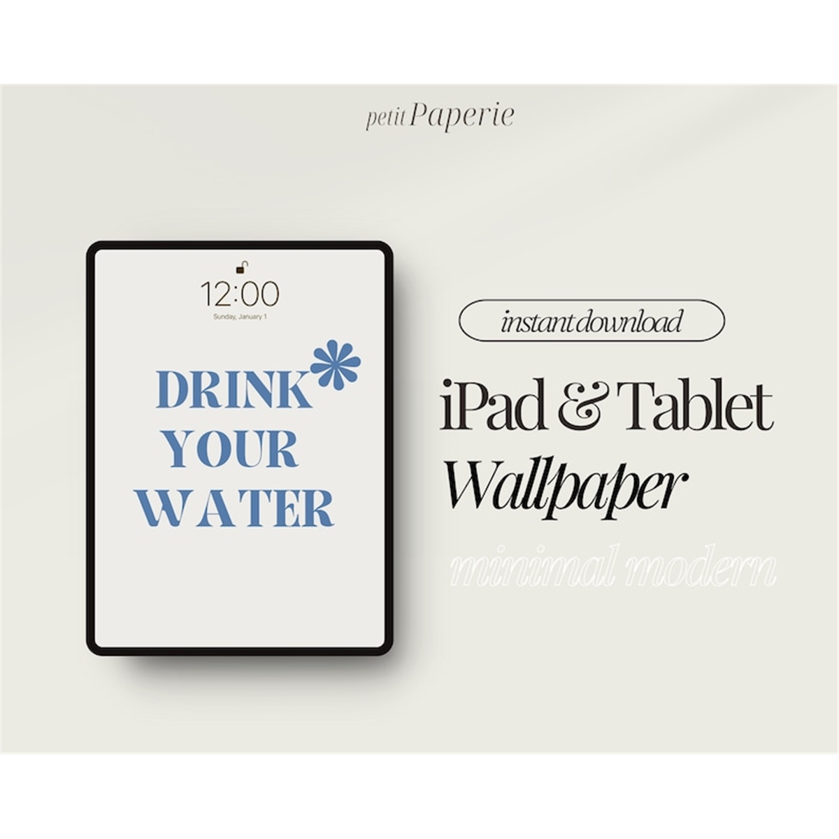 Aesthetic iPad Wallpaper Neutral Floral Digital Tablet Backg | Inspire ...