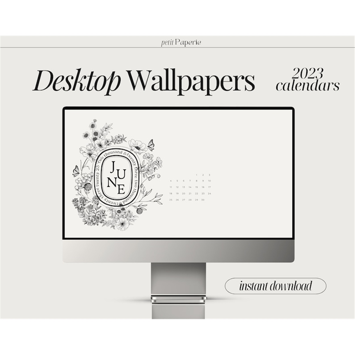 2023 Desktop Calendar Wallpapers set | Floral, Minimalist, n - Inspire ...