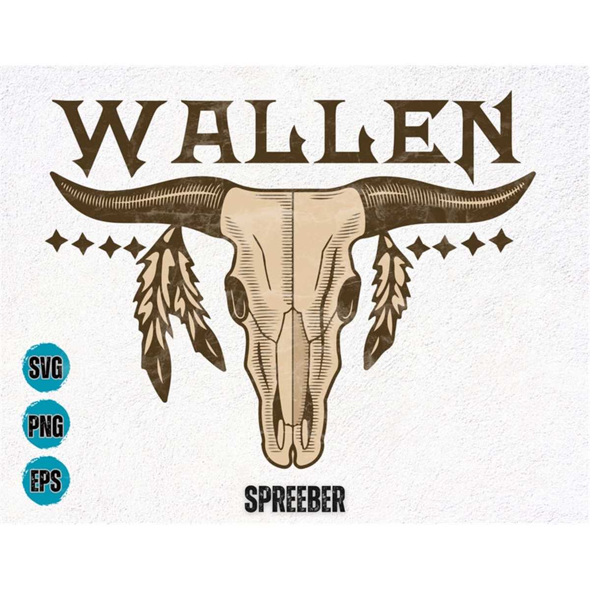 Wallen BullHead Svg, Retro Wallen Bull Skull PNG, Cowboy Wal | Inspire ...