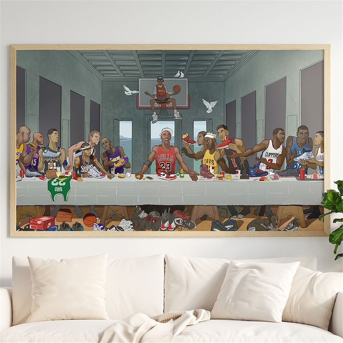 Last Supper NBA Basketball Legends Canvas | NBA Sport Decor | Inspire ...