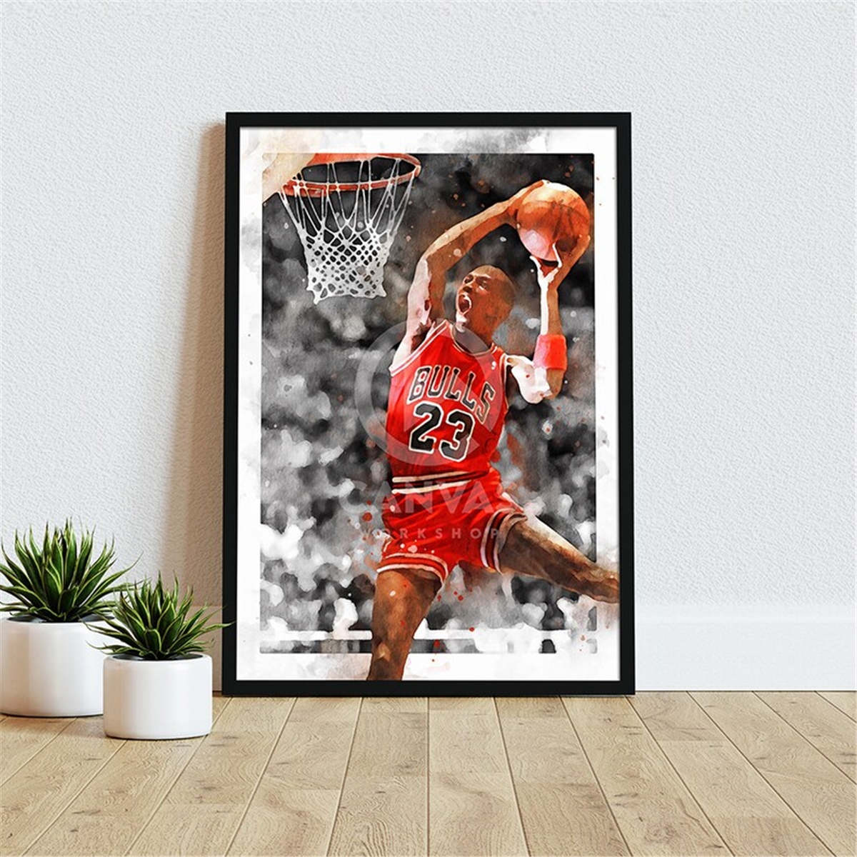 M. Jordan Canvas Print Art, Michael Jordan's Signature Dunk | Inspire ...