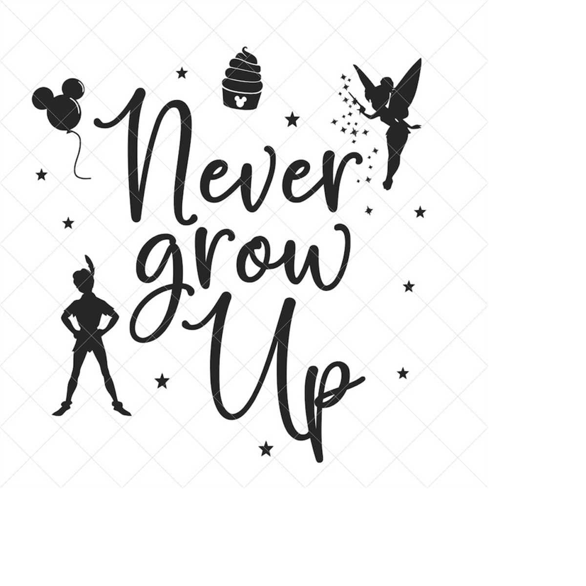 Never Grow Up Svg, Peter Pan Svg, Vector File, Svg, Jpeg, B - Inspire ...