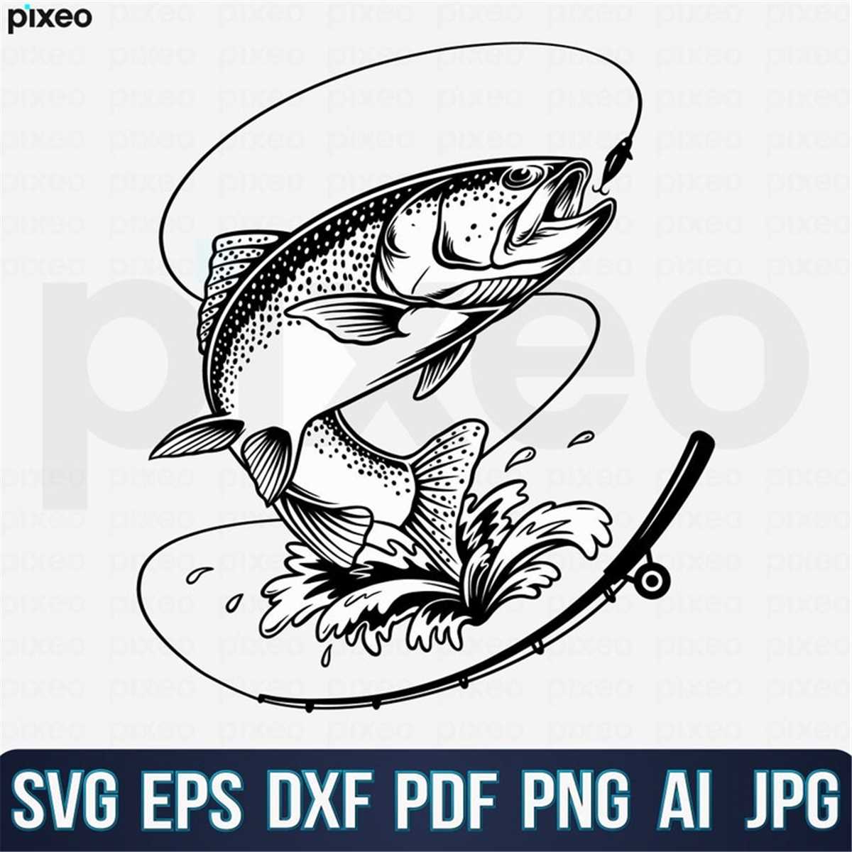 Trout Fishing Svg, Trout Fish Svg, Trout Svg, Trout Fish Cli - Inspire ...