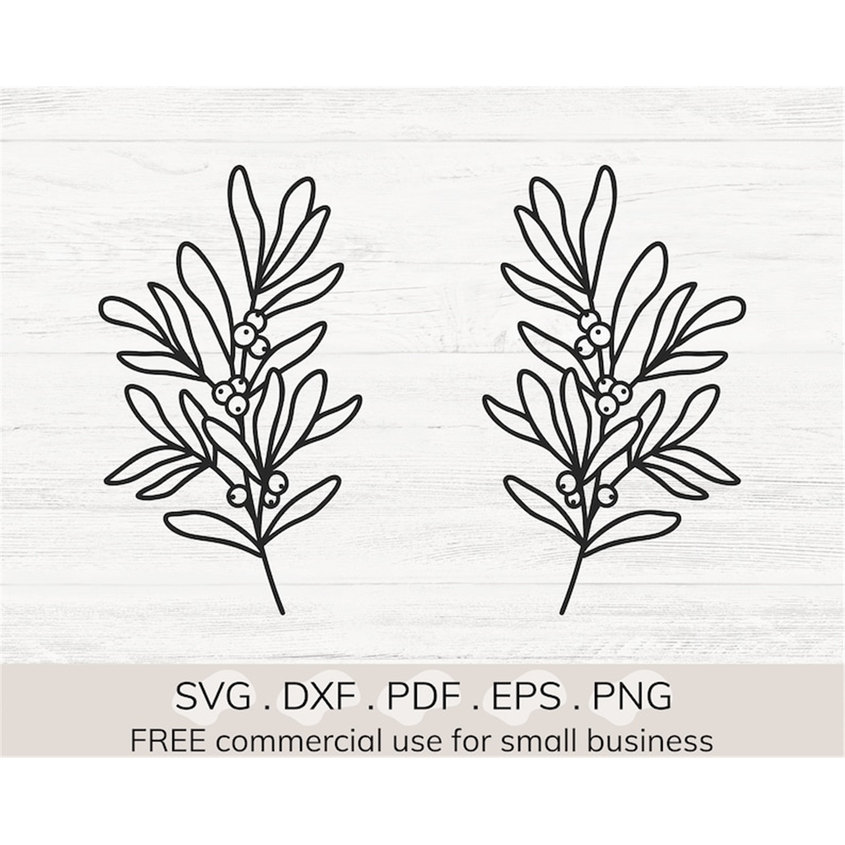 Christmas wreath svg, Mistletoe branches outline svg, Winter - Inspire ...