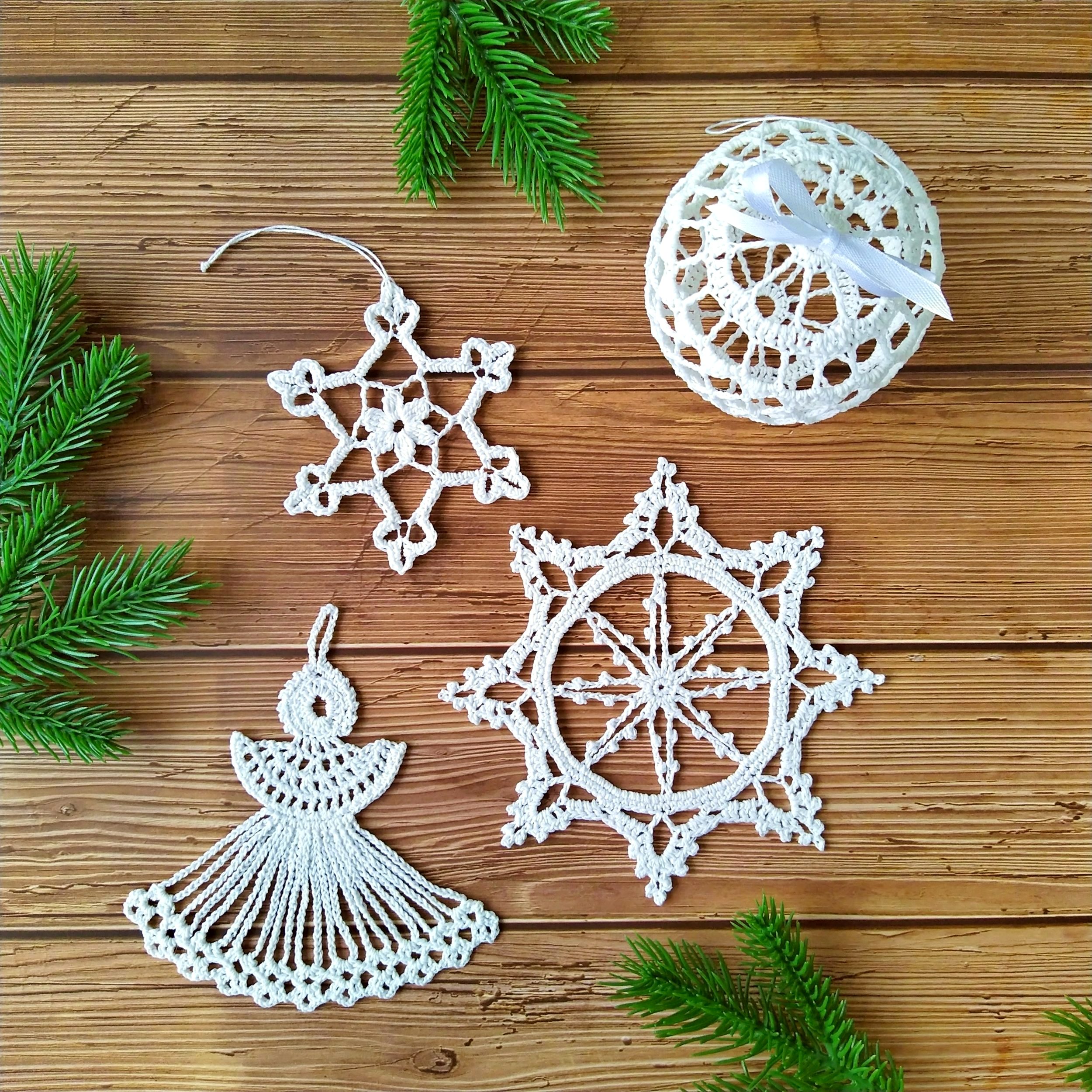 Crochet Christmas tree ornaments patterns 4 designs Crochet | Inspire ...