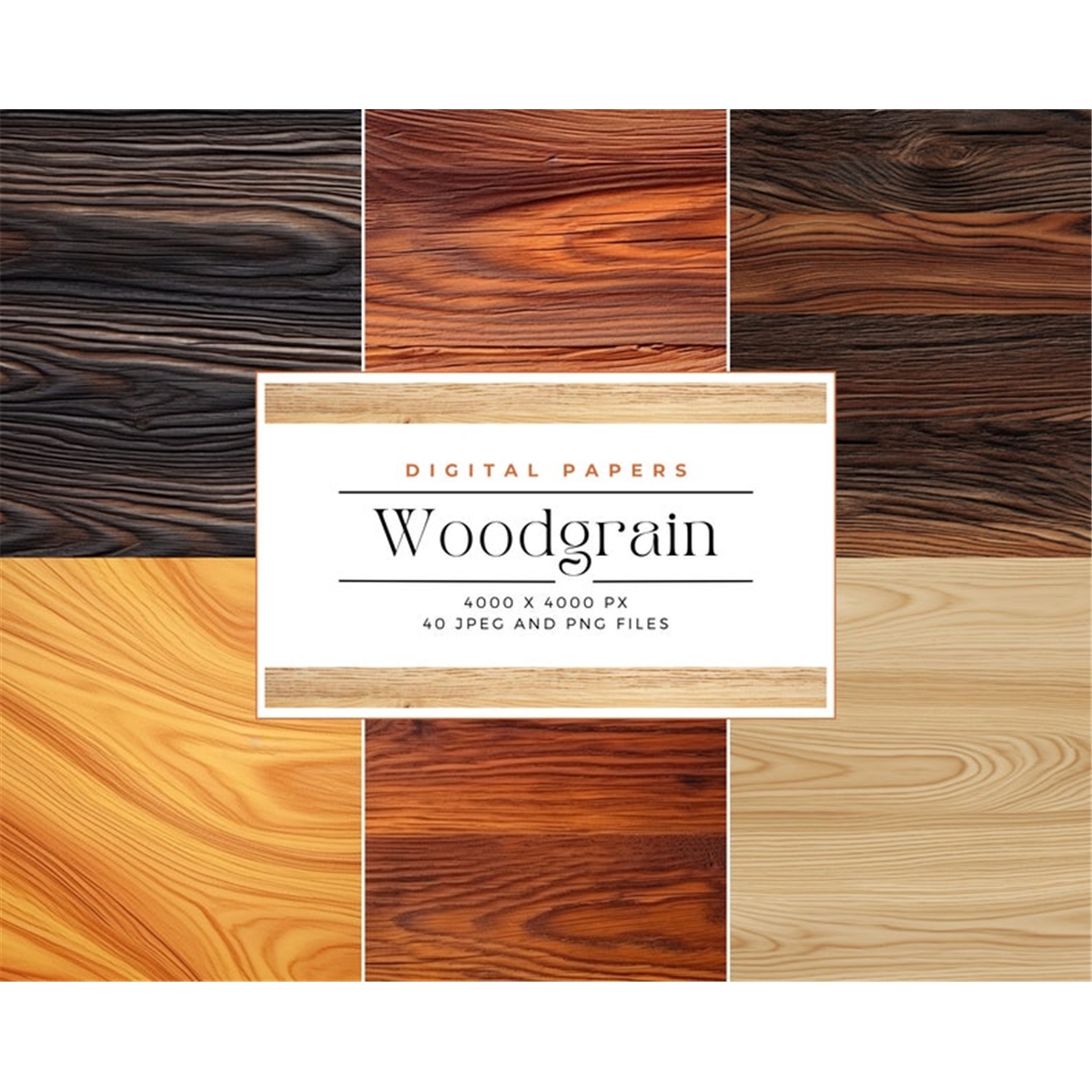 Wood Grain Textures, light and dark natural wood digital pap - Inspire ...