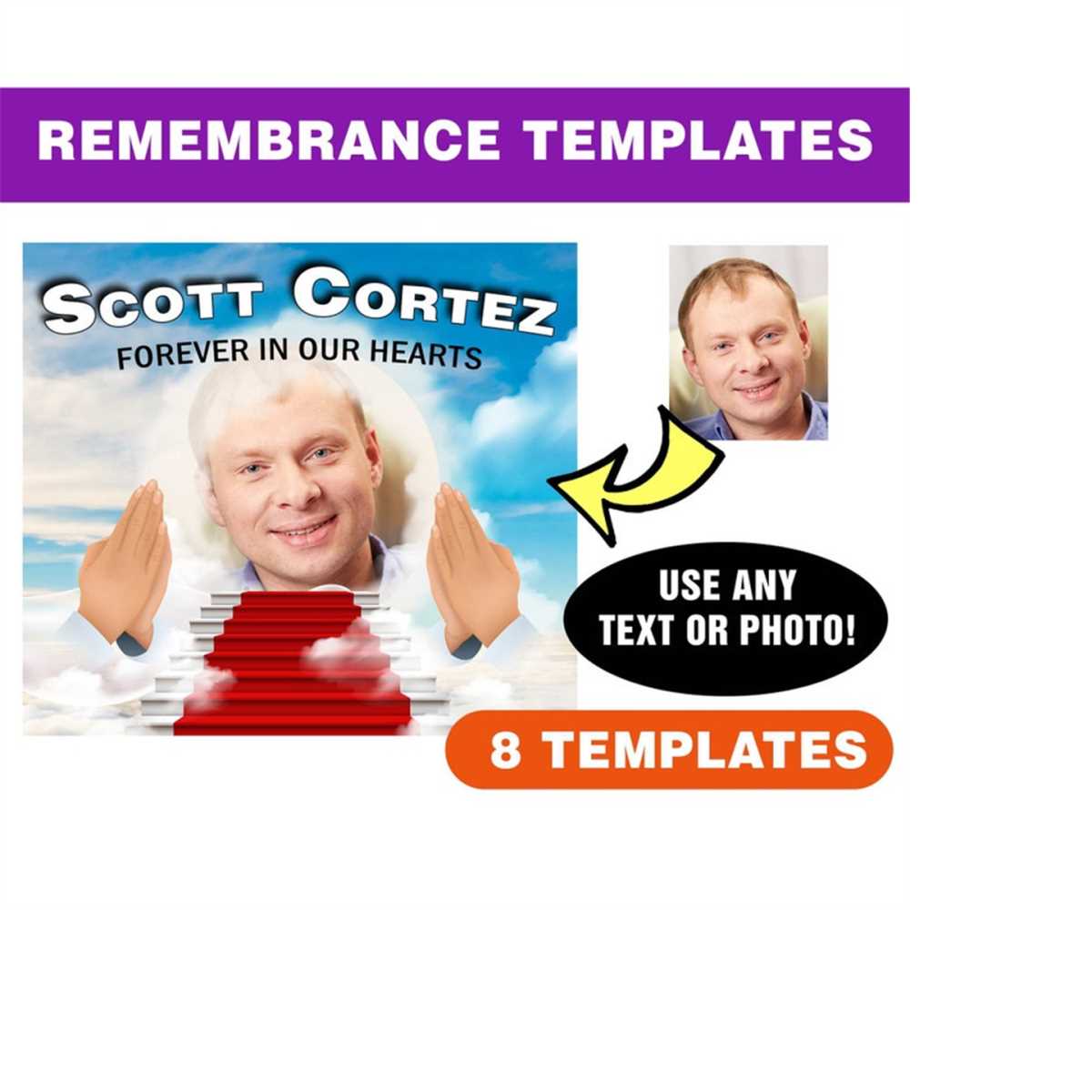 Remembrance Sublimation Template - 8 Sizes | Digital Downloa | Inspire ...