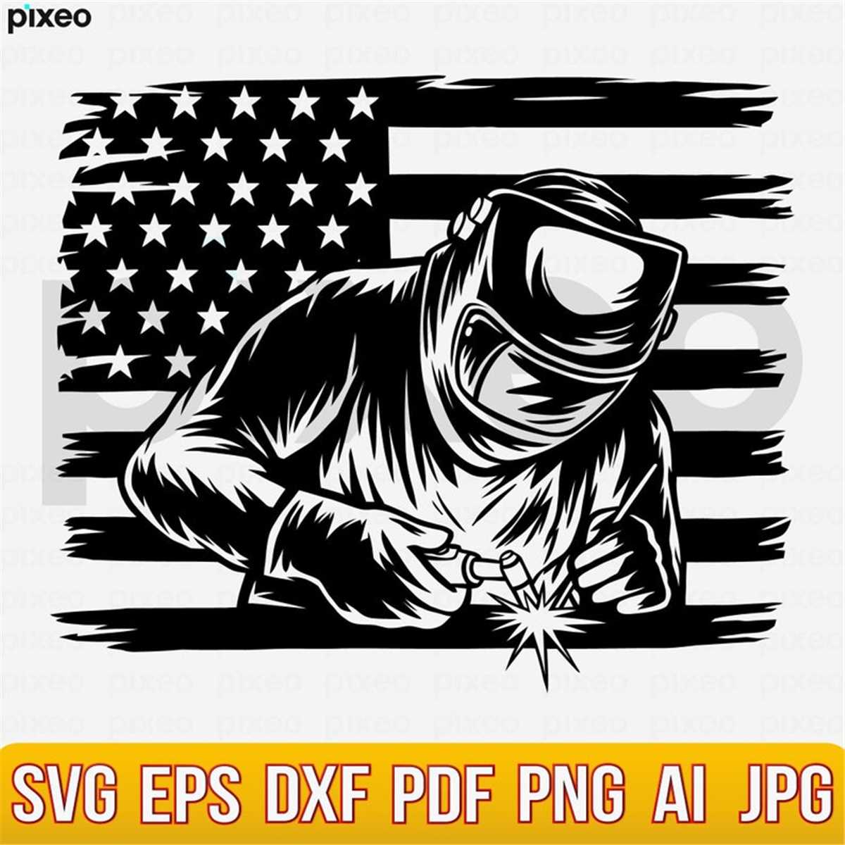 Welder With USA Flag Svg, Welder Svg, Welding Svg, Welder Cl - Inspire ...